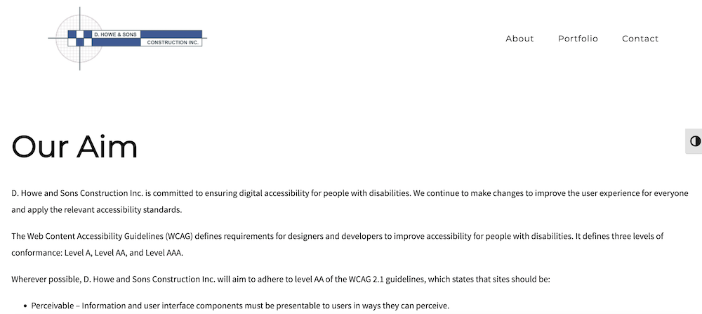 Accessibility Statement - D. Howe and Sons Construction